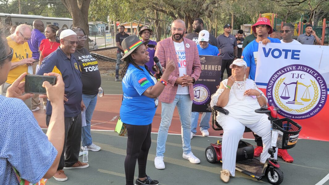 WMNF | "Stay Woke" Bus Tour stops in East Tampa for voting rights rally ...